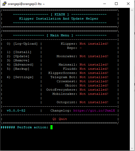 Установка Klipper - Manual VOSTOK